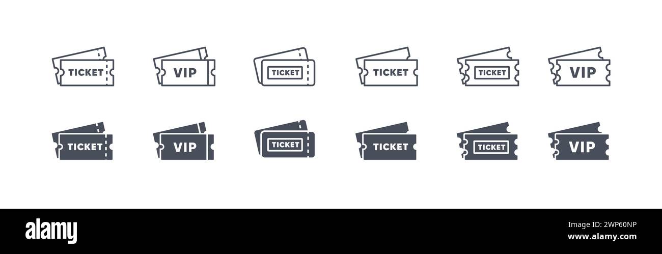 Ticket icons silhouettes vector set Stock Vector Image & Art - Alamy