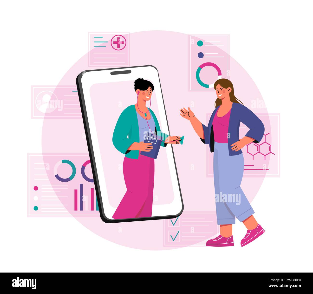 Virtual medical worker vector Stock Vector Image & Art - Alamy