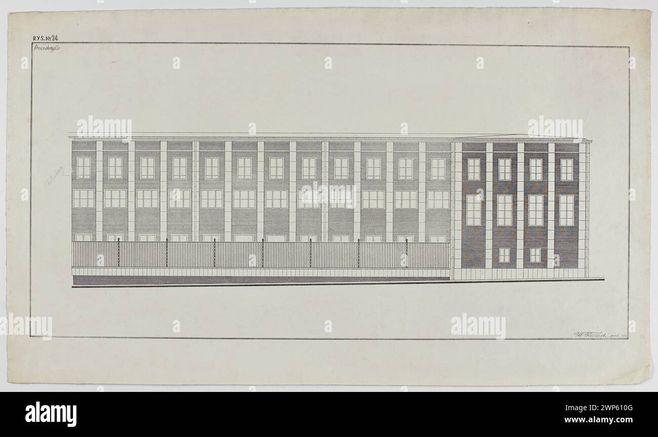 Warsaw national museum architecture tadeusz 1926 project facade scale 1 ...