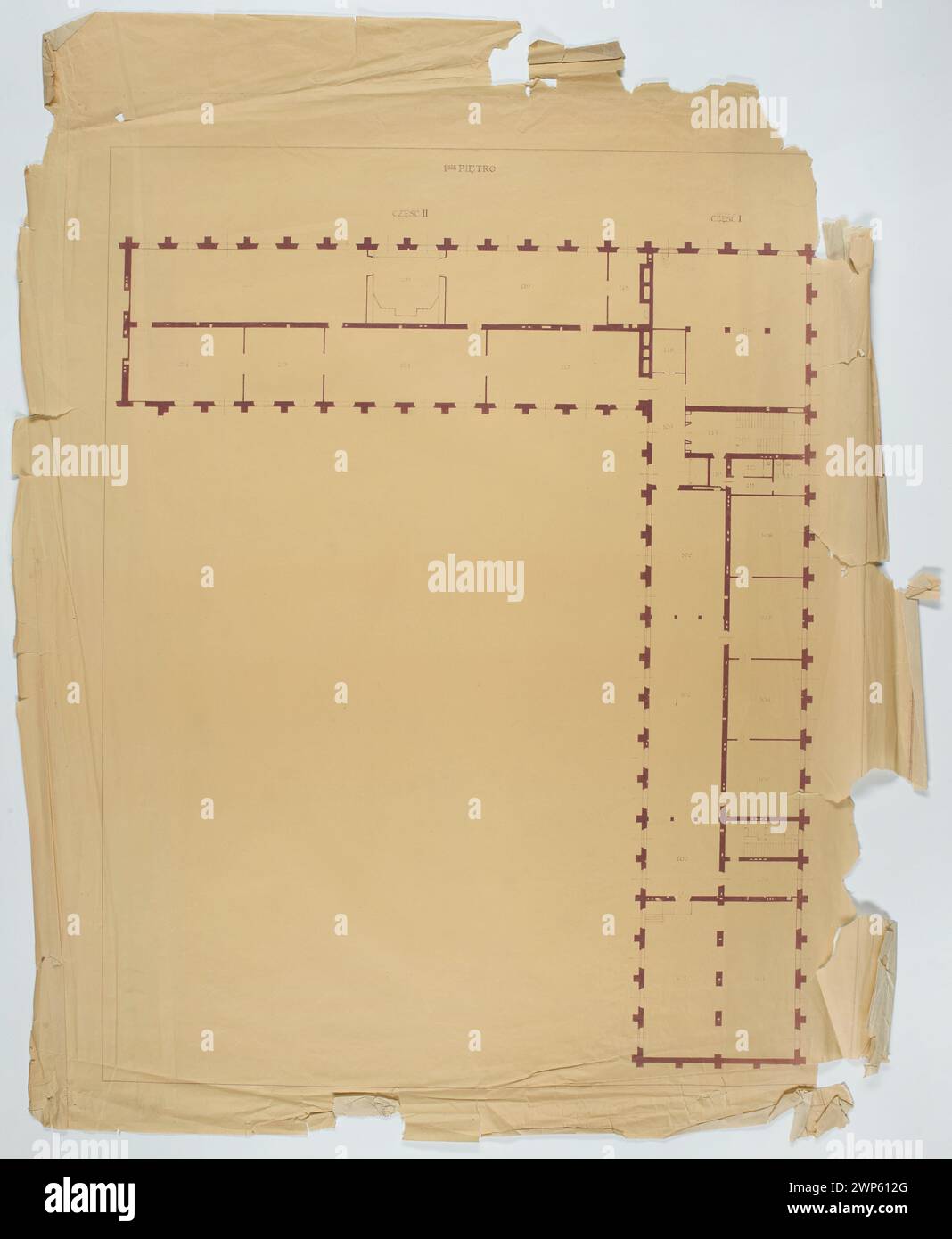 Executive plan of the right wing (parts I-II) of Warsaw National Museum ...