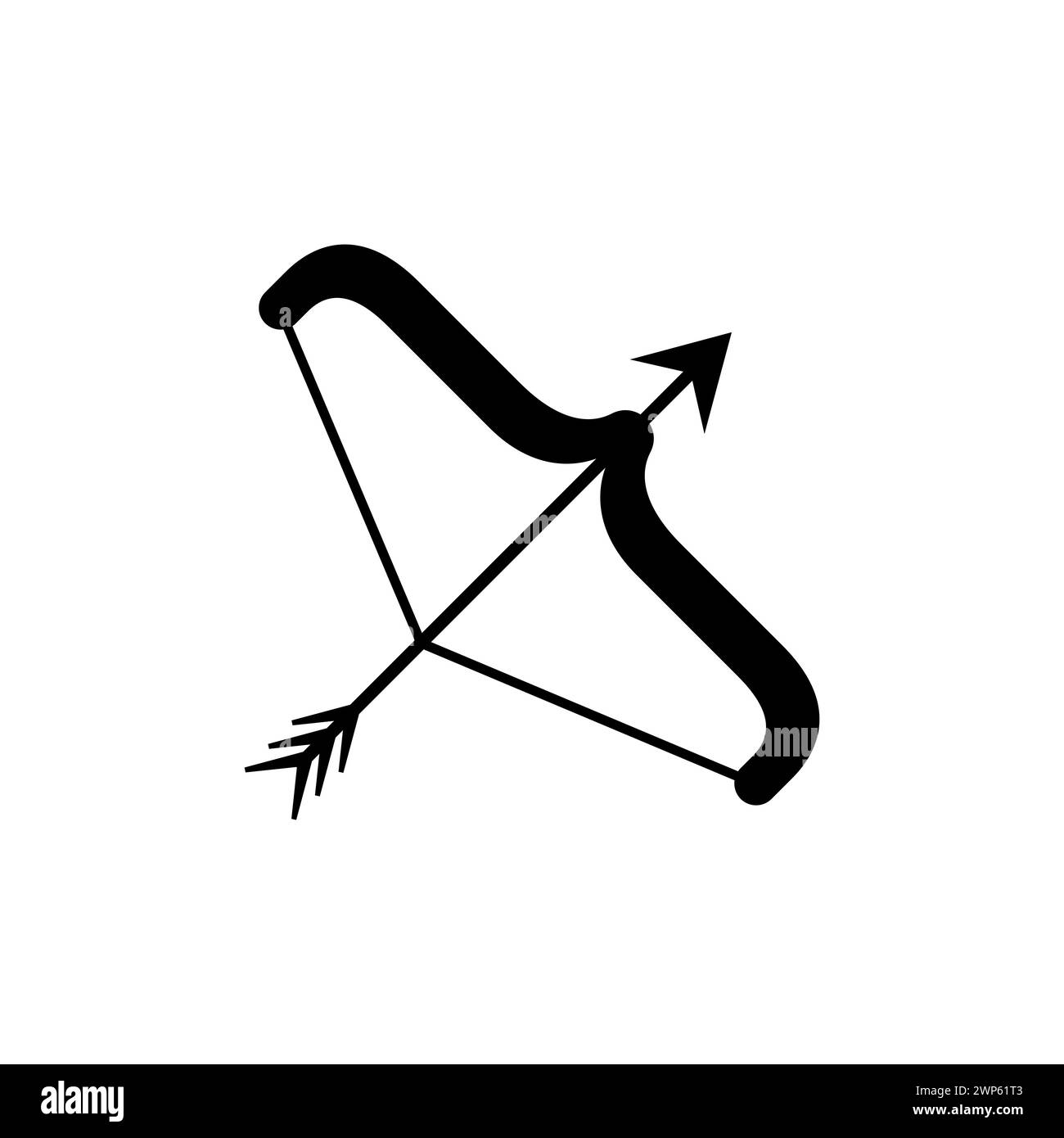 Drawn bow and arrow. Archery precision symbol. Traditional shooting ...