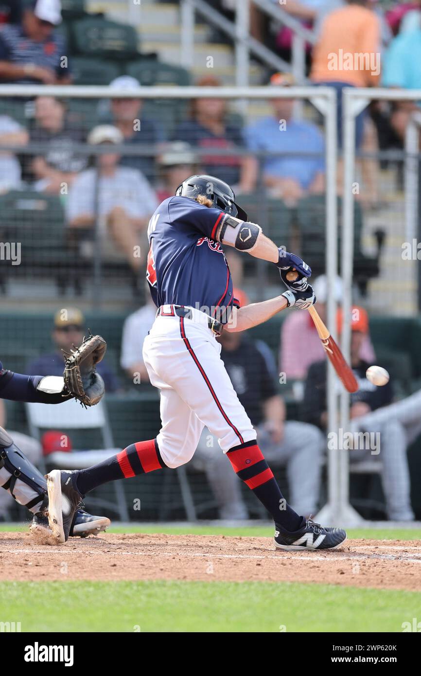 North Port FL USA; Atlanta Braves center fielder Cody Milligan (34 ...