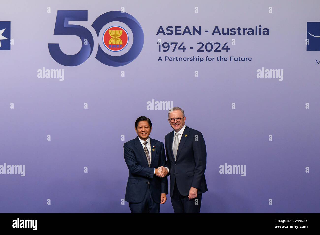 (L-R) President of the Republic of the Philippines, Marcos Jr, and Prime Minister of Australia ...
