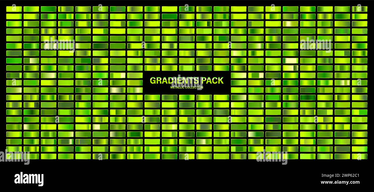 Green, emerald glossy gradient, metal foil texture. Color swatch set ...