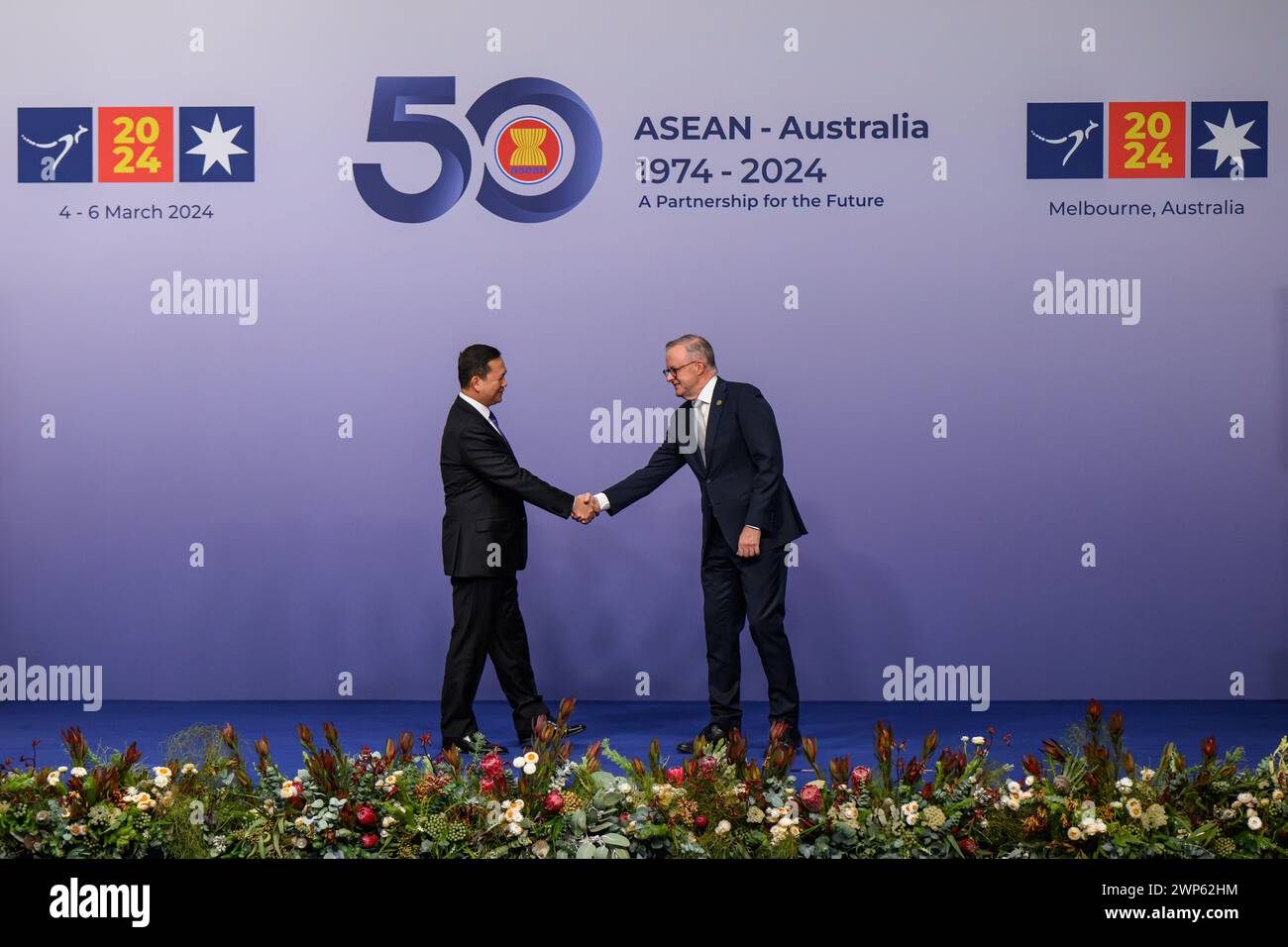 (L-R) Prime Minister of the Kingdom of Cambodia, Hun Manet, and Prime ...