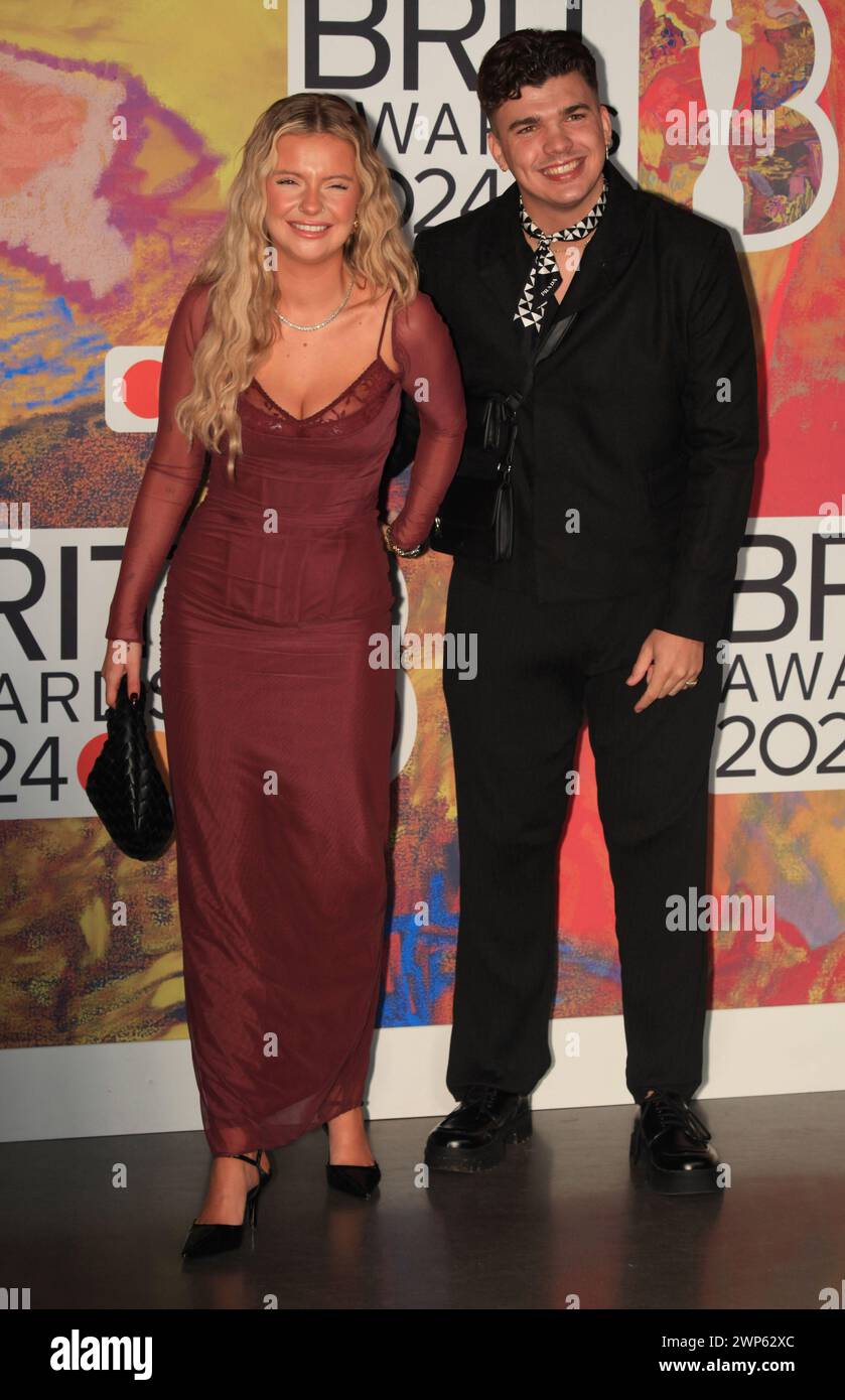 London, UK. Anne Maynard and Harry Clark at the BRIT Awards 2024. The ...