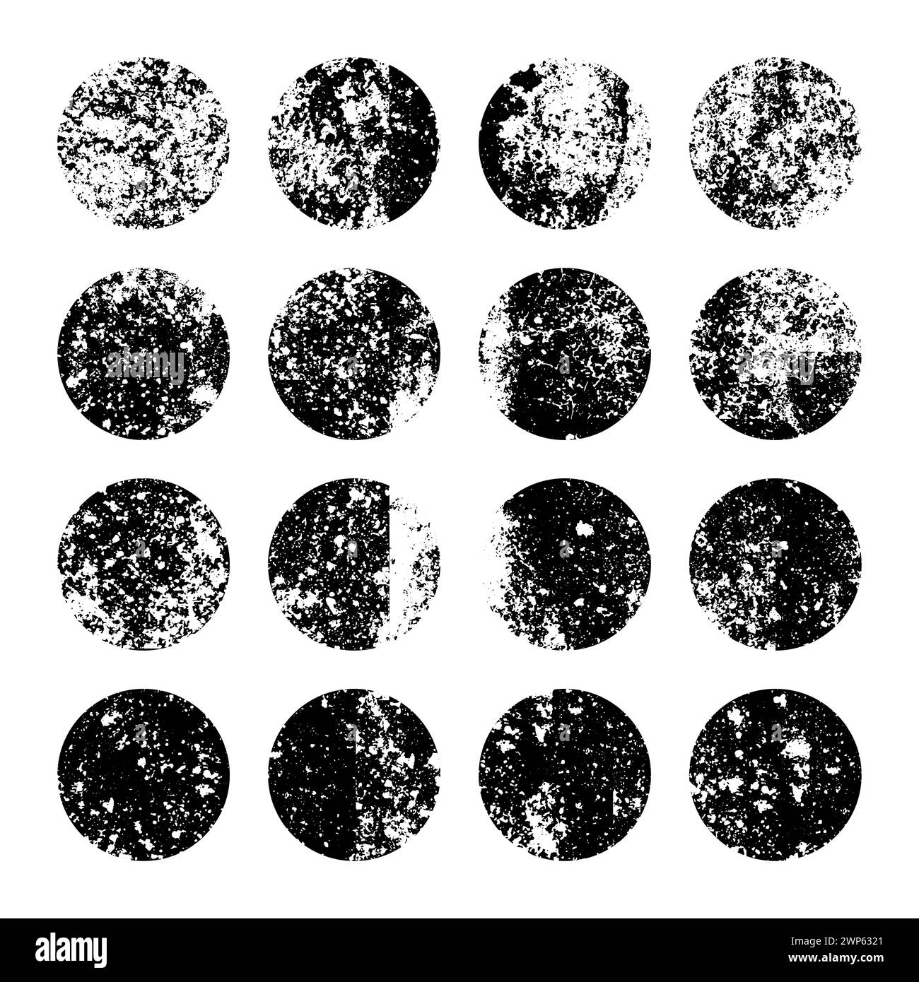 Grunge circles with stains and scratches. Circle brush stroke, round ...