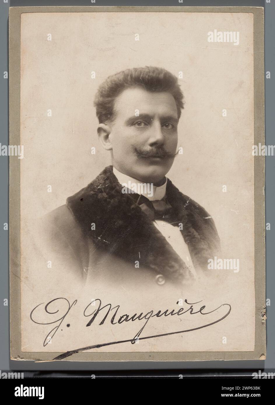 Bust portrait of Georges Maugiere by unknown artist, showing facial ...