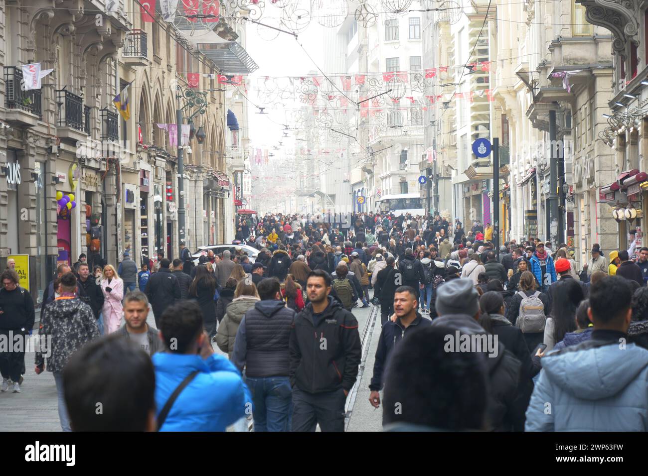 turkey istambul 19 june 2023. Crowded Istiklal street in Taksim ...