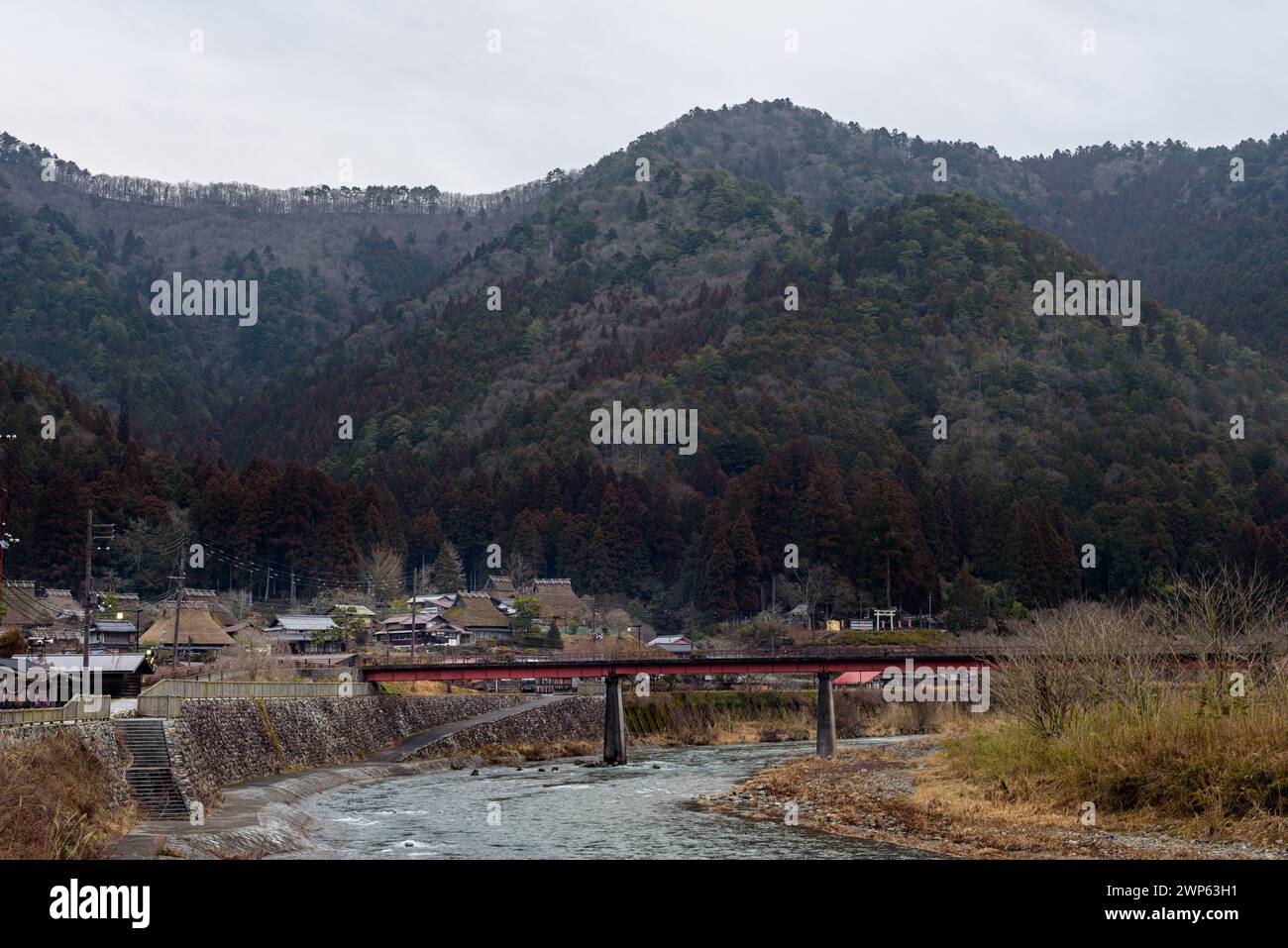 Traditional thatched roof houses of Miyama village in Kyoto Prefecture ...