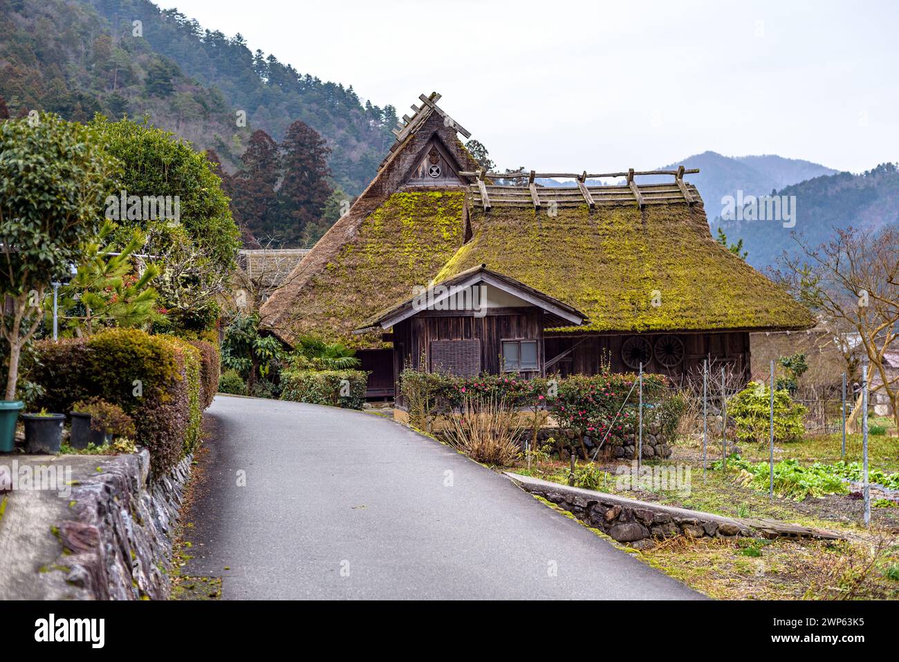 Traditional thatched roof houses of Miyama village in Kyoto Prefecture ...