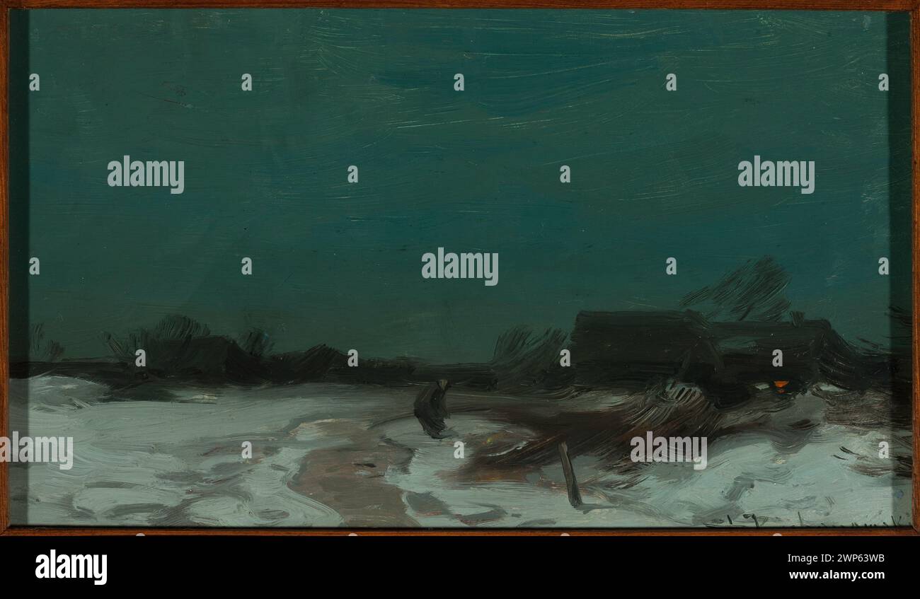 Winter landscape painting by Roman Kazimierz Kochanowski, 1890-1900 ...