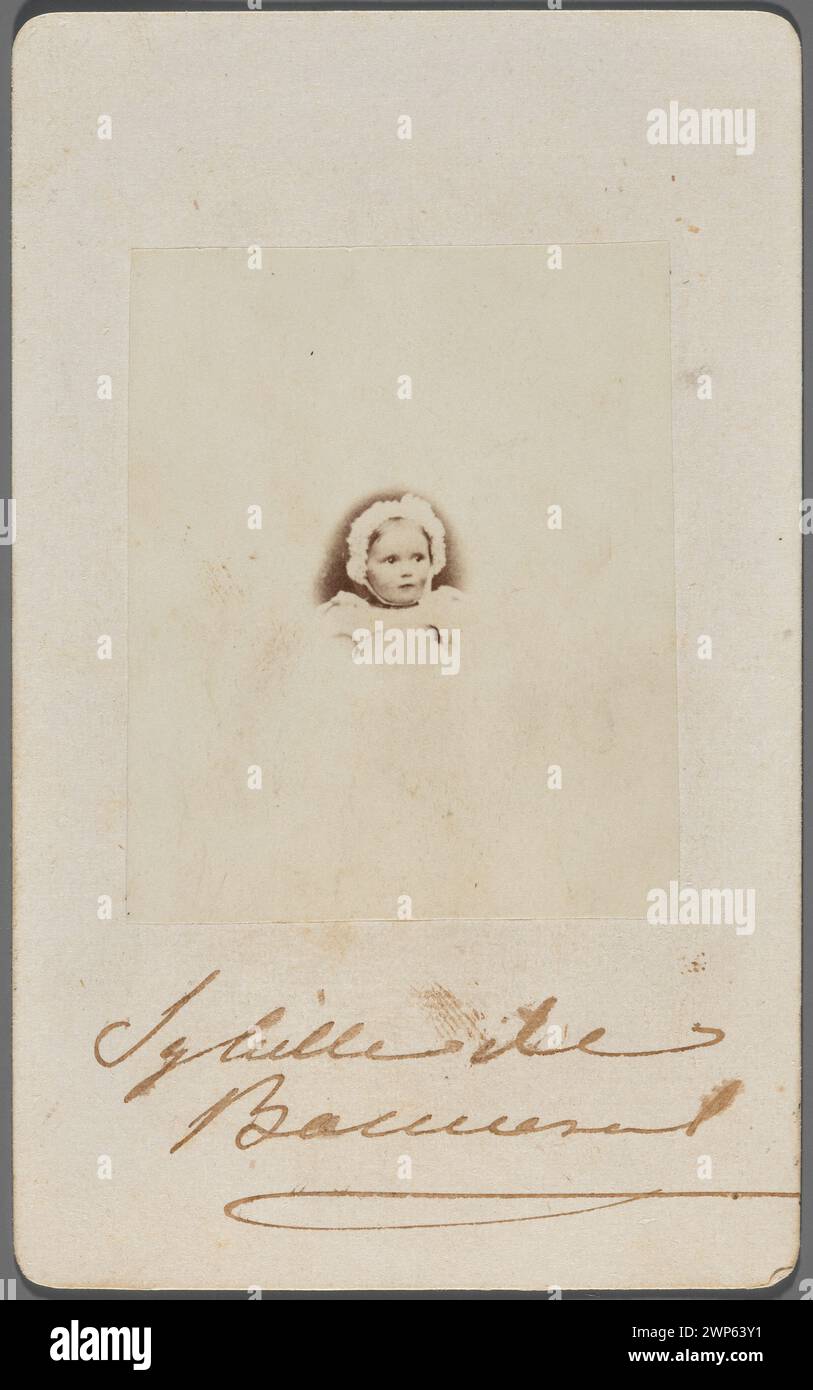 Portrait of Sybilla de Bonneval as a baby in 1866, photographed by W ...