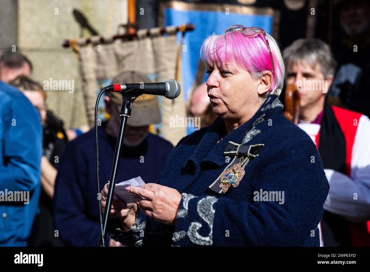 Truro, UK. 5th March 2024. Pauline Giles, Chairman of Cornwall Council ...
