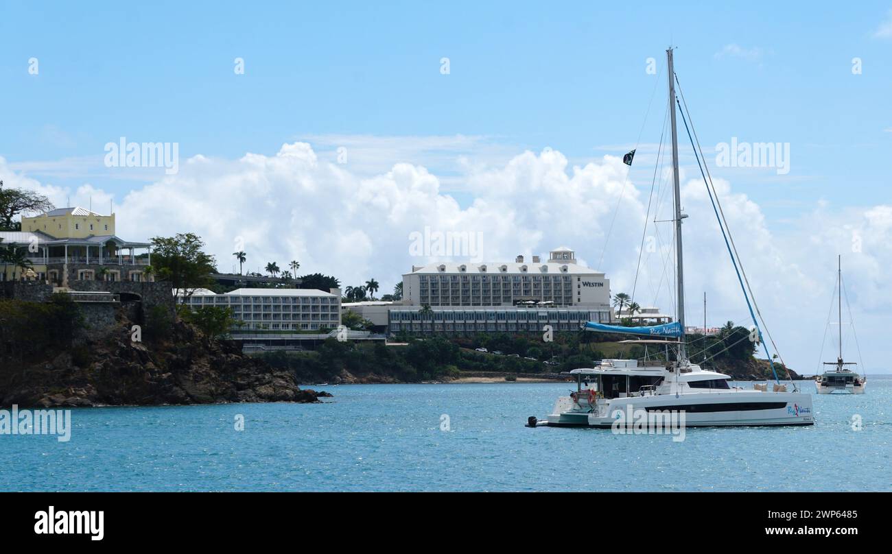 St Thomas, U.S Virgin Islands - February 21, 2024 - The distance view ...