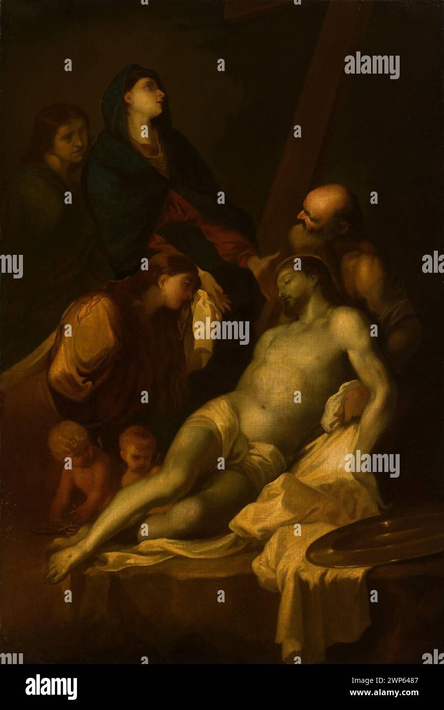 A post-1650 painting by Sébastien Bourdon depicting the crucifixion of ...