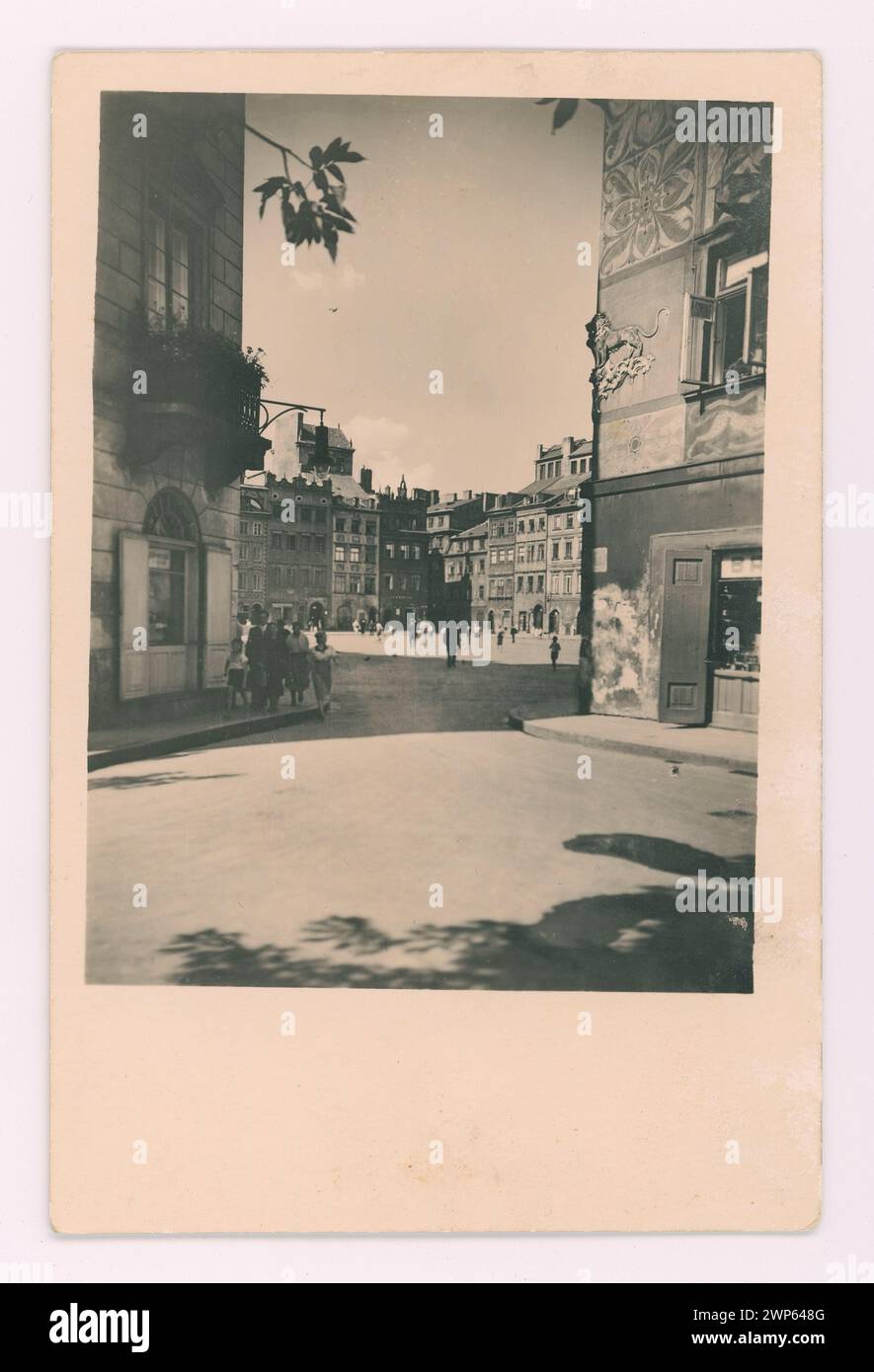 Another photograph of Warsaw's Old Town Square showing historic streets ...