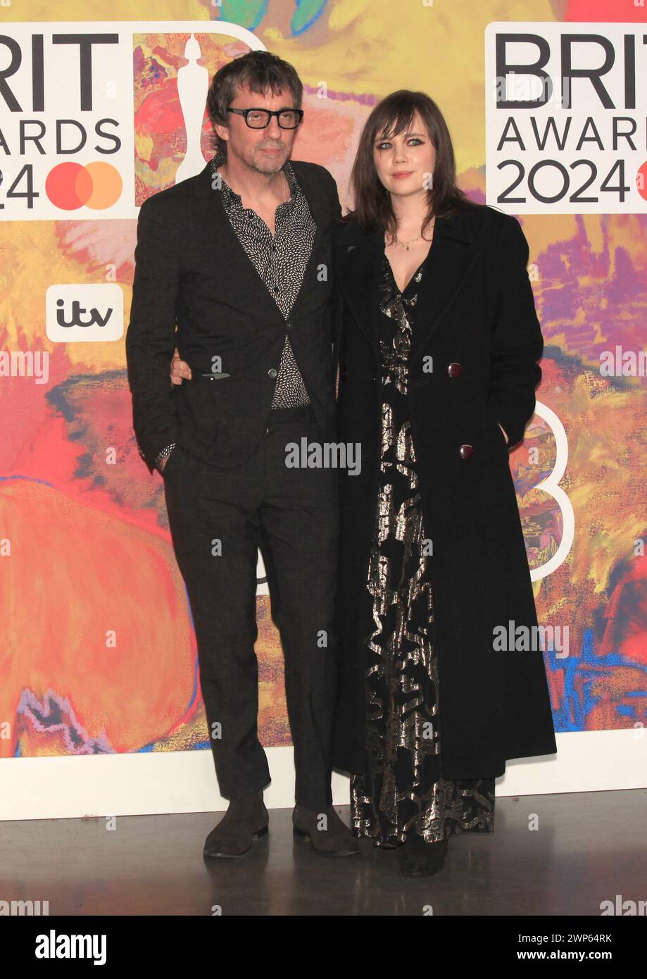London, UK. Graham Coxon and Rose Elinor Dougall at the BRIT Awards ...