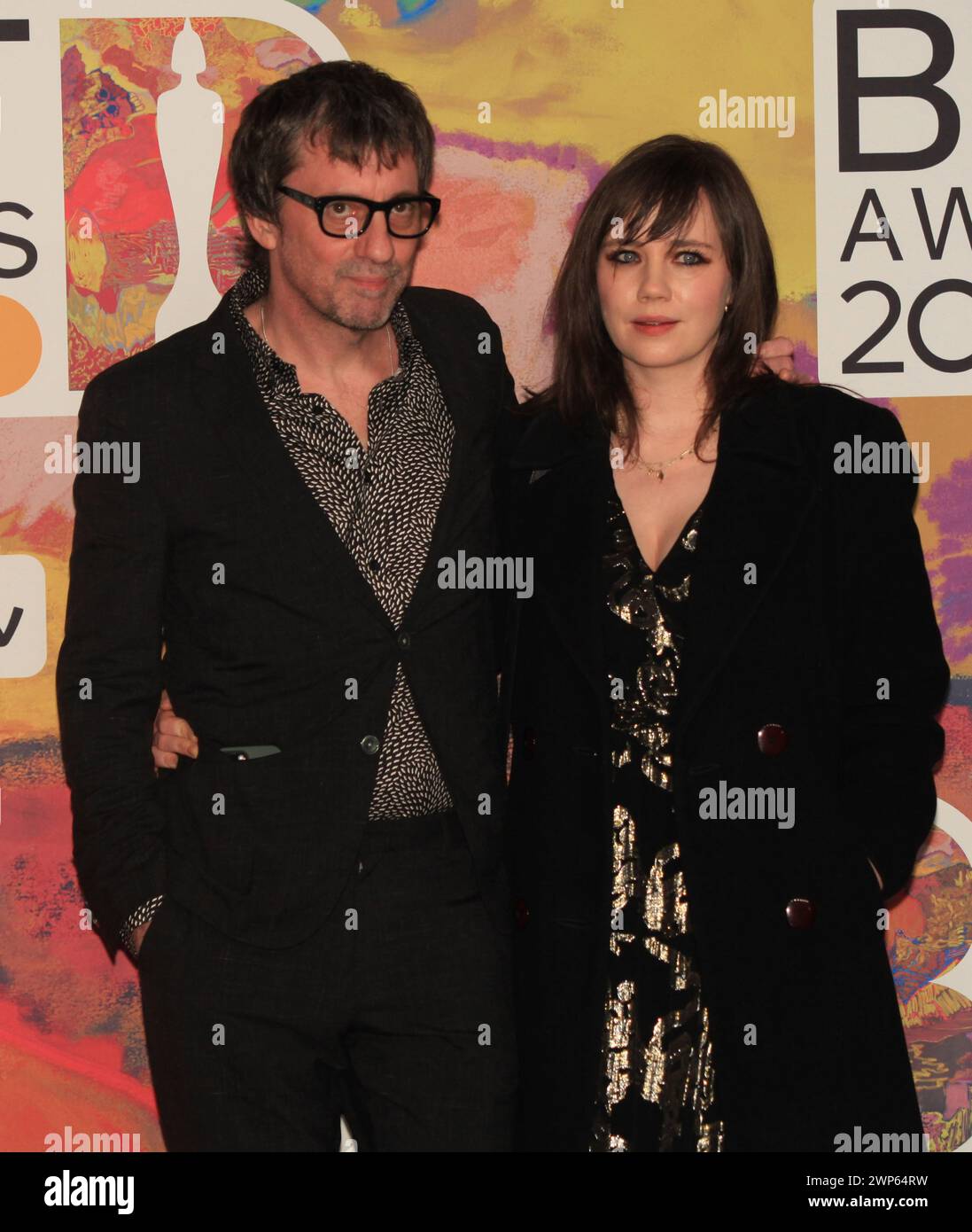 London, UK. Graham Coxon and Rose Elinor Dougall at the BRIT Awards ...