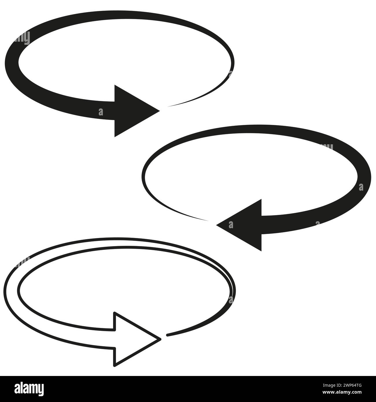 Circular arrows motion. Continuity, black. Recycling concept. Vector illustration. EPS 10 Stock ...