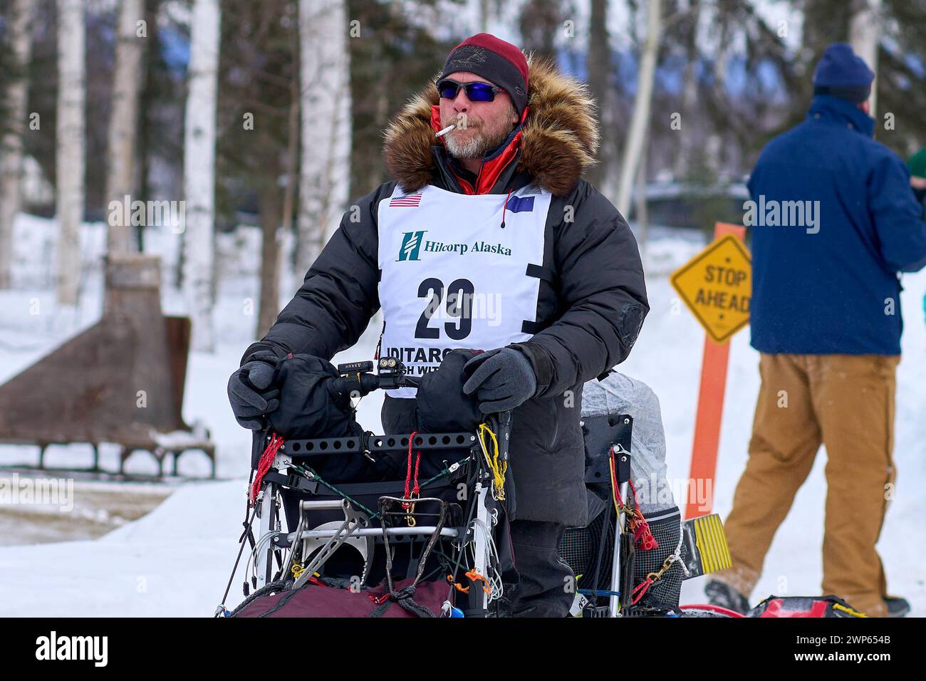 Anchorage, United States. 29th Feb, 2024. Musher Aaron Burmeister at ...