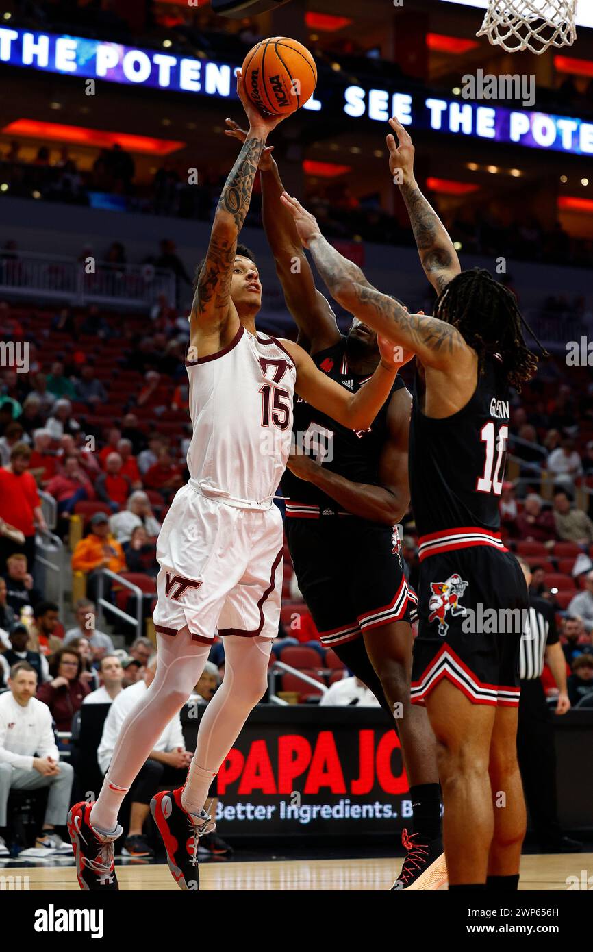LOUISVILLE, KY - MARCH 05: Virginia Tech Hokies center Lynn Kidd (15 ...