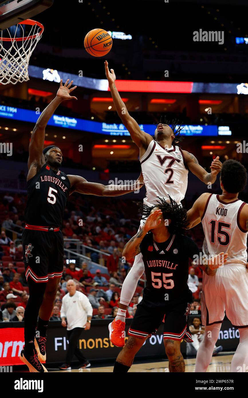 LOUISVILLE, KY - MARCH 05: Virginia Tech Hokies guard MJ Collins (2 ...