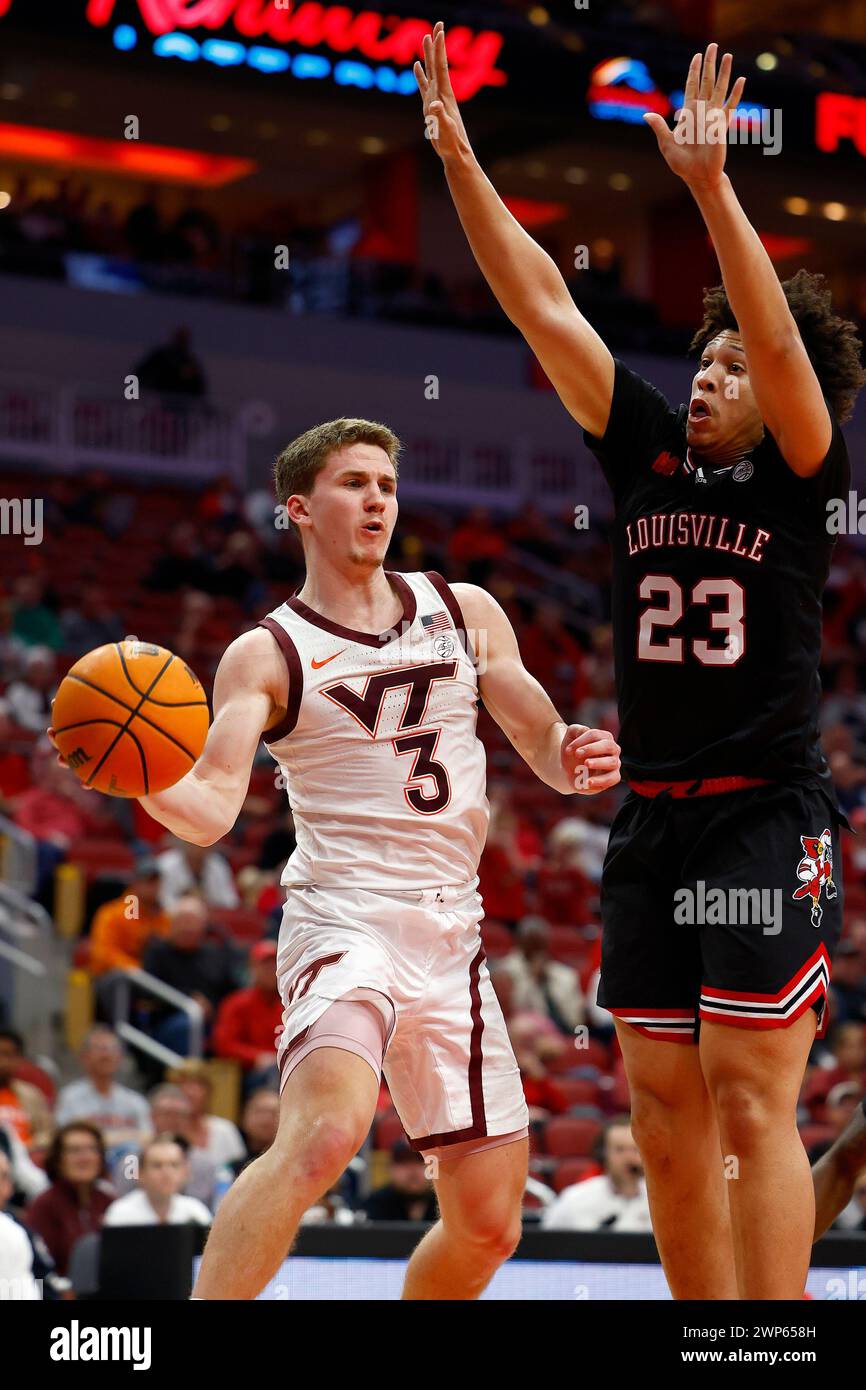 LOUISVILLE, KY - MARCH 05: Virginia Tech Hokies guard Sean Pedulla (3 ...