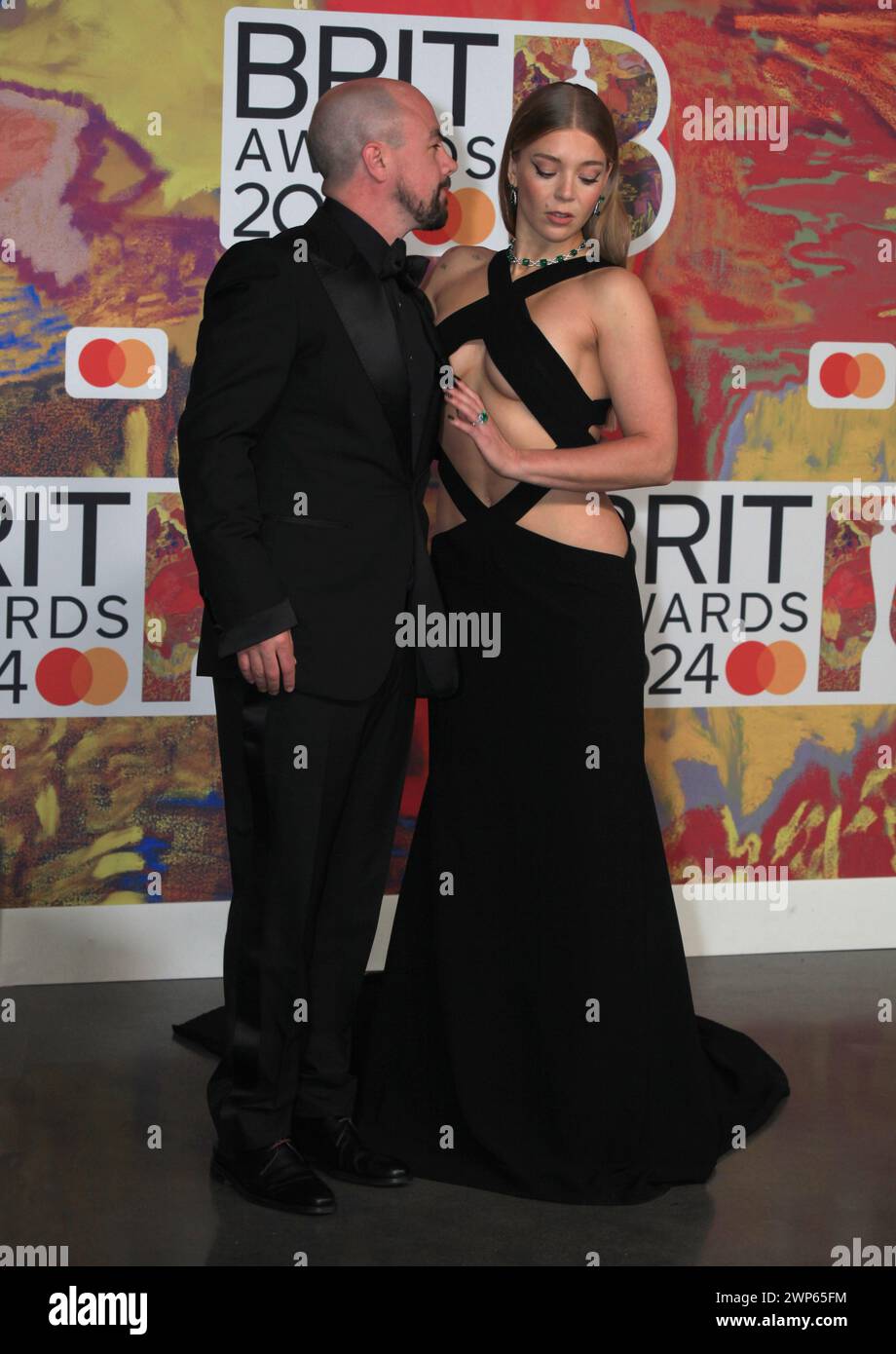 London, UK. Charlie Gardner and Becky Hill at the BRIT Awards 2024. The ...