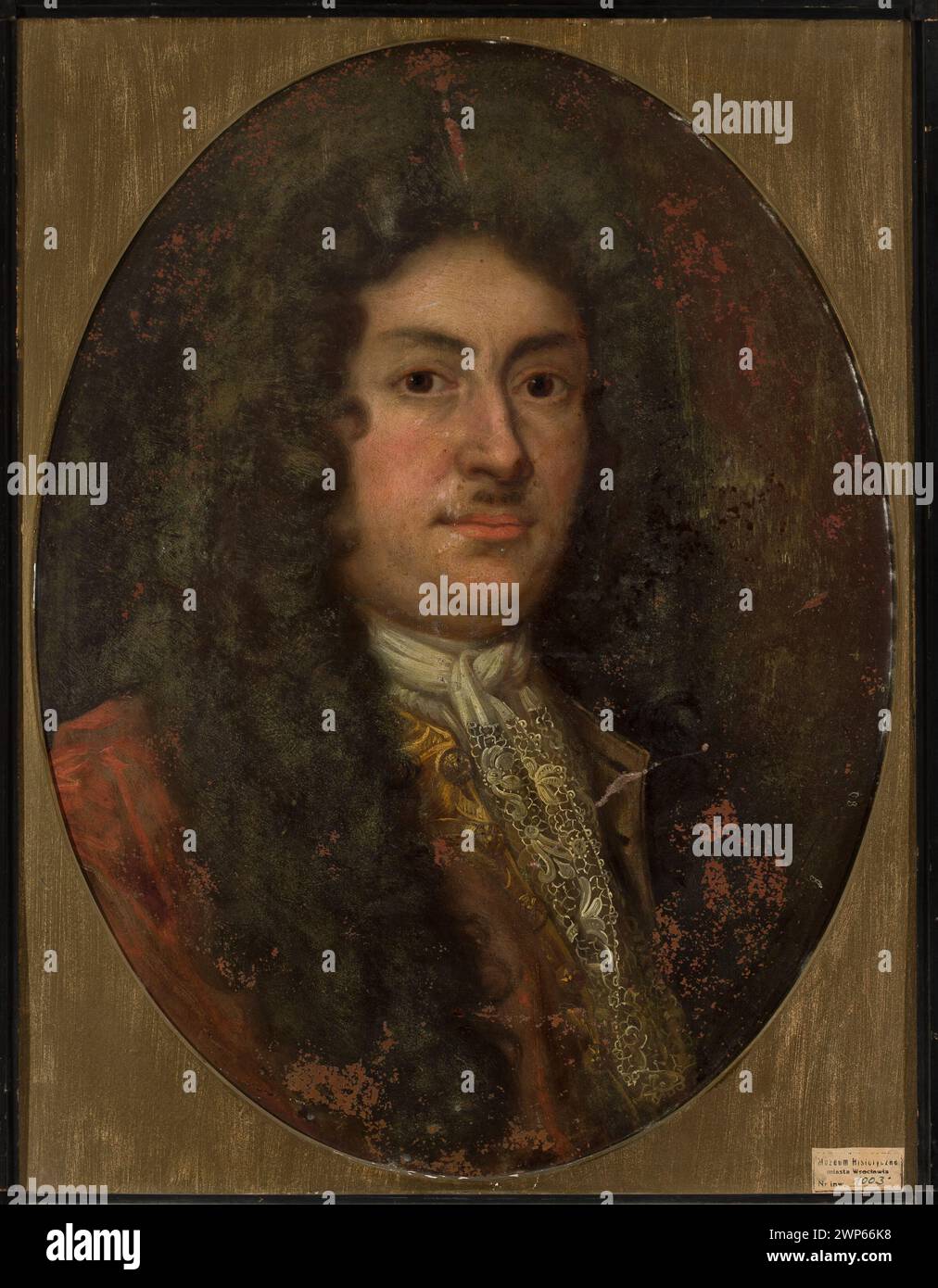 Portrait of the husband in a dark wig with a sir; 18th century (1700-00 ...