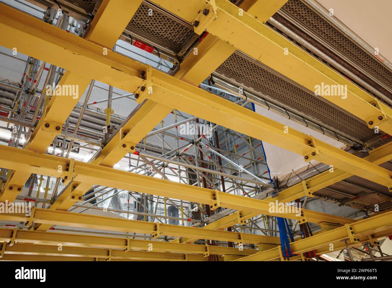 Industrial Ceiling with Metal Beams and Electrical Conduits Stock Photo ...