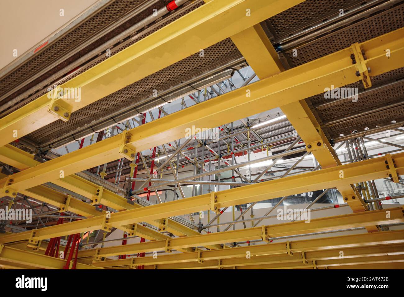 Industrial Ceiling with Metal Beams and Electrical Conduits Stock Photo ...