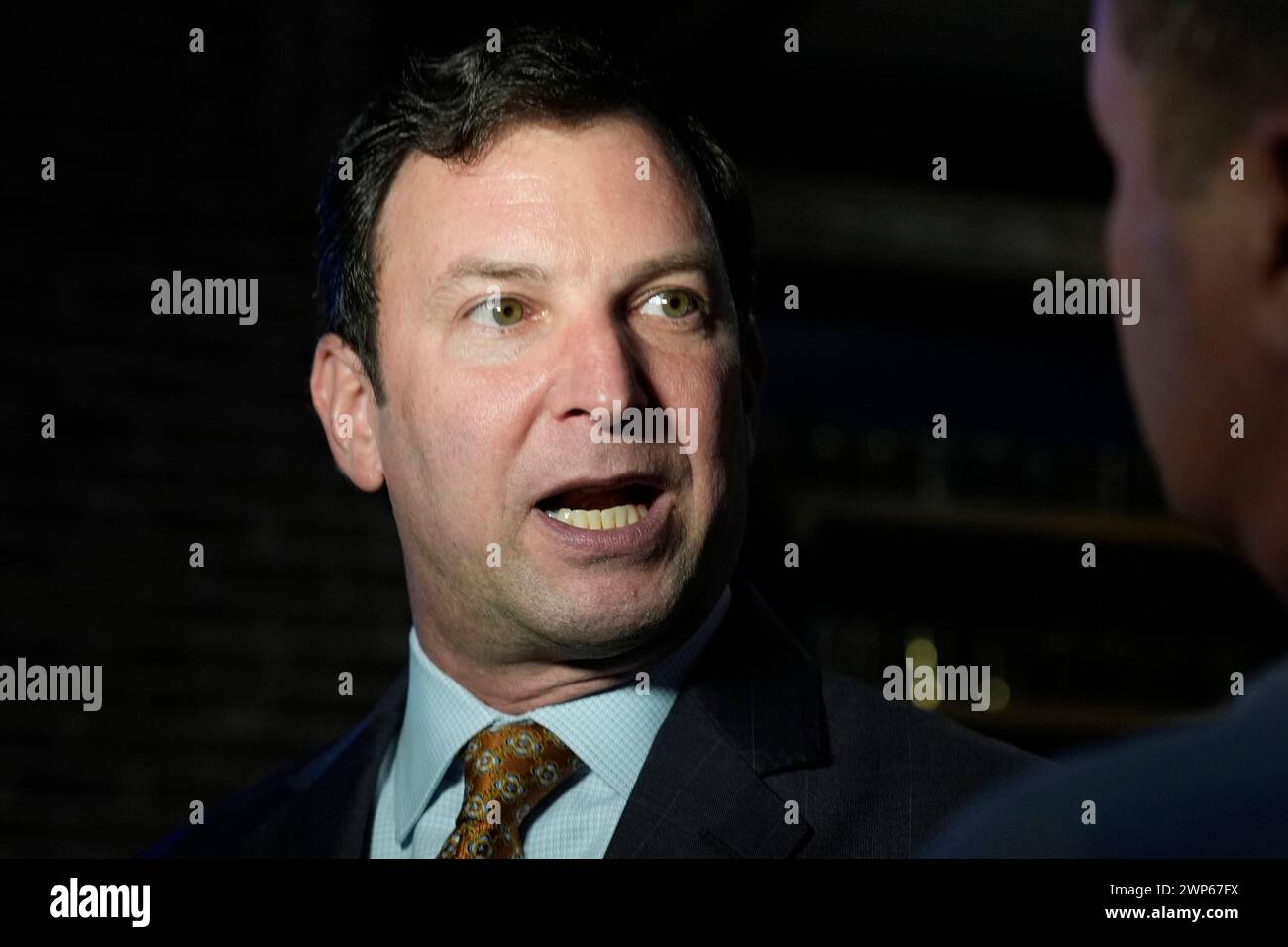 Texas Republican congressional candidate Craig Goldman speaks with a ...