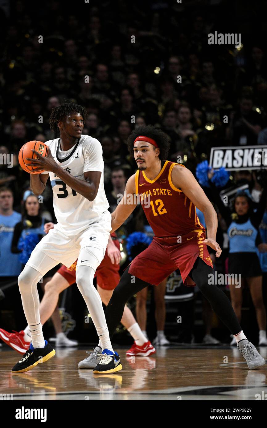 Central Florida forward Thierno Sylla (31) is defended by Iowa State ...