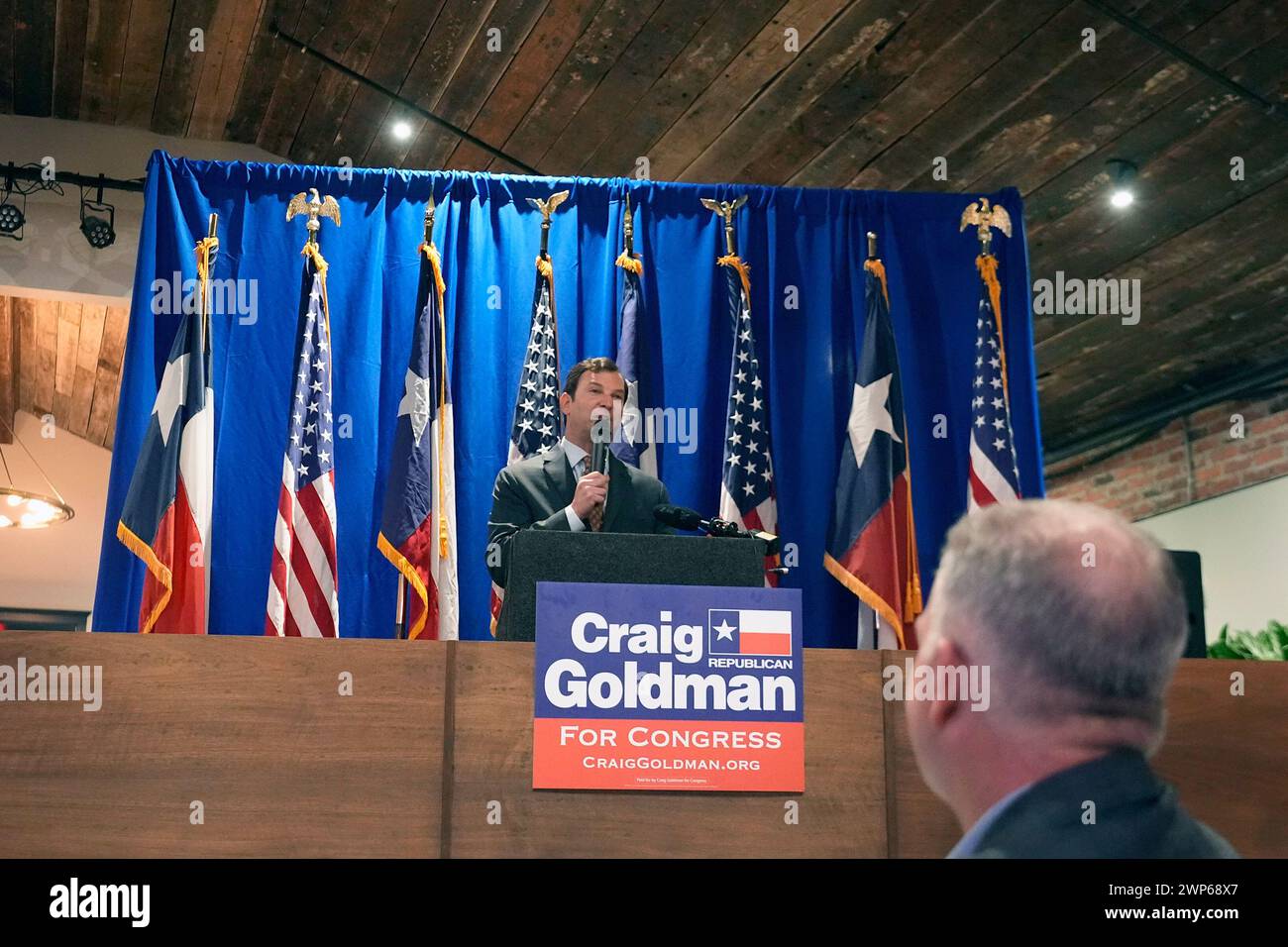 Texas Republican congressional candidate Craig Goldman speaks at an ...