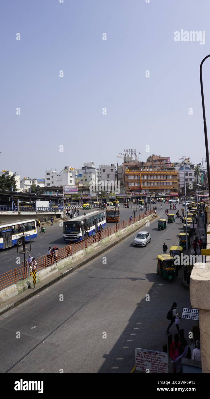 Bangalore, India - January 16 2024: View of Kempegowda or Majestic Bus ...