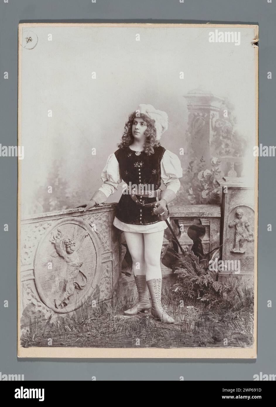 Portrait of a woman (actress,) In a stage dress (hearing the whole ...
