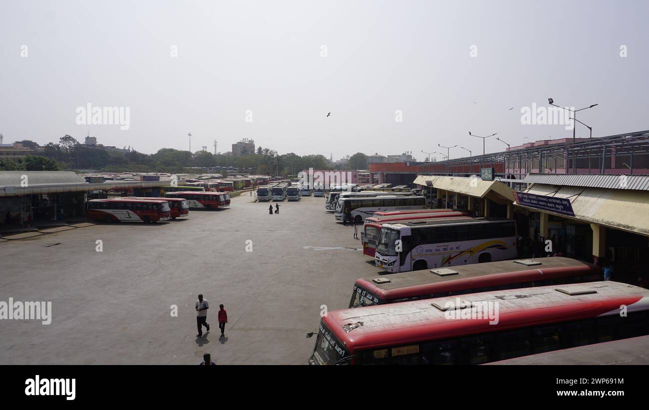 Bangalore, India - January 16 2024: View of Kempegowda or Majestic Bus ...