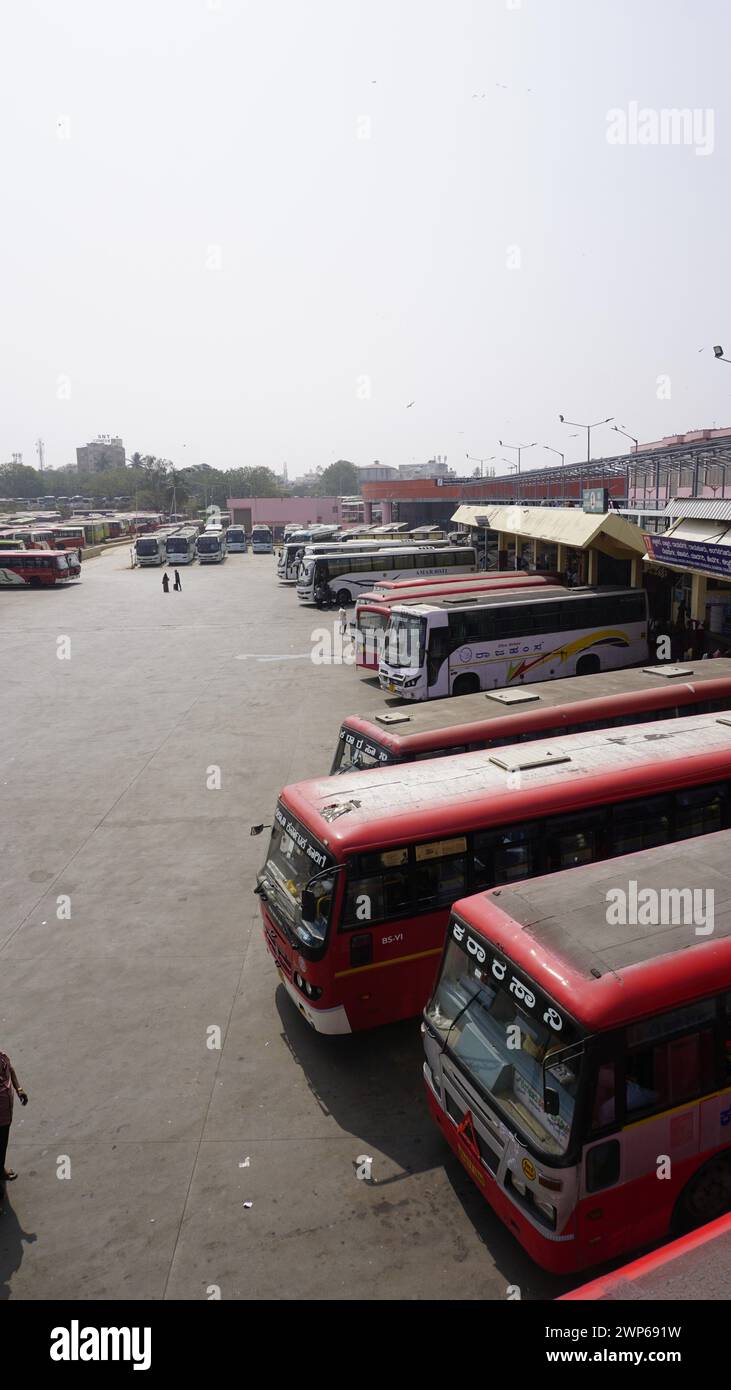 Bangalore, India - January 16 2024: View of Kempegowda or Majestic Bus ...