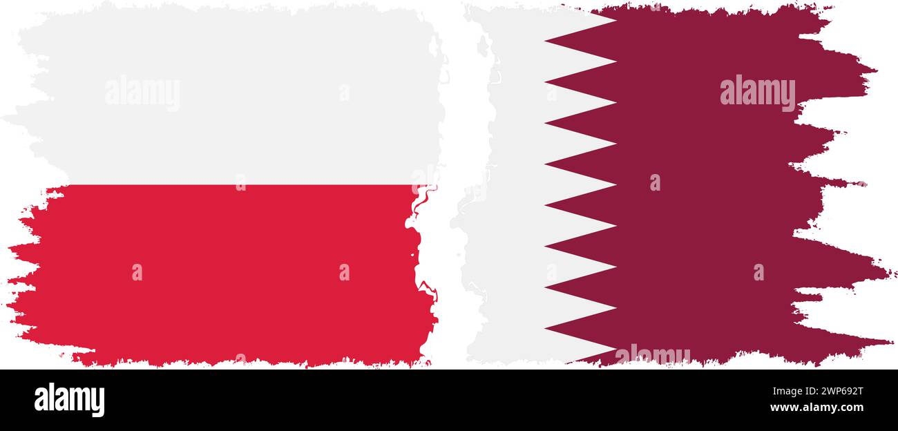 Qatar and Poland grunge flags connection, vector Stock Vector Image ...