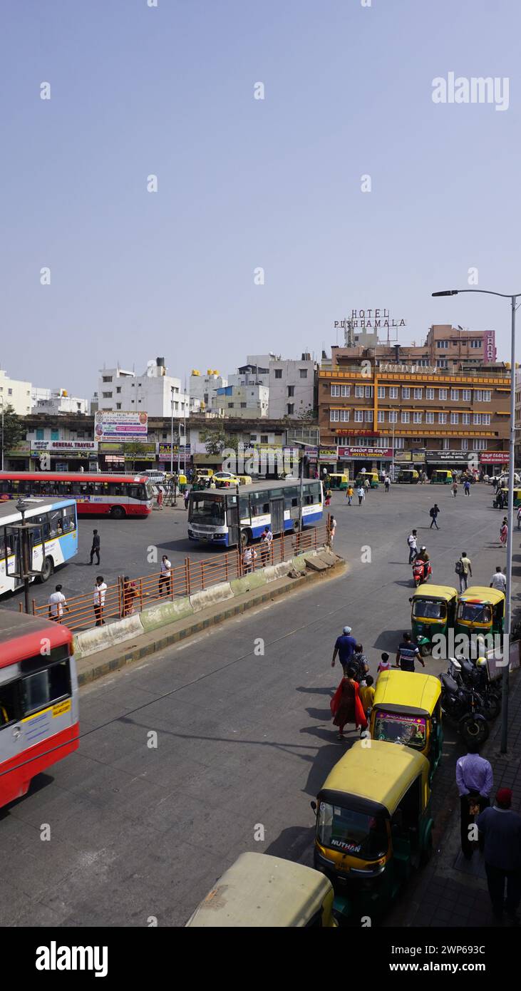 Bangalore, India - January 16 2024: View of Kempegowda or Majestic Bus ...