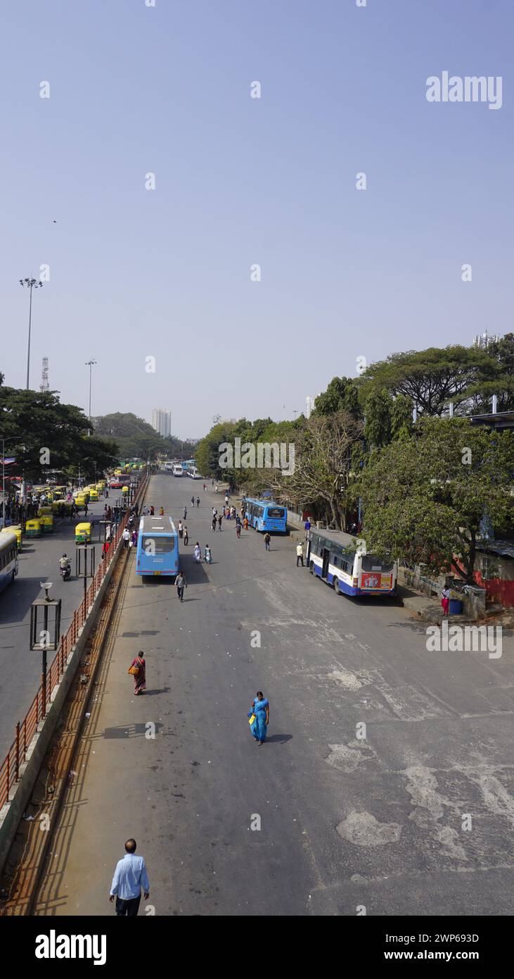 Bangalore, India - January 16 2024: View of Kempegowda or Majestic Bus ...