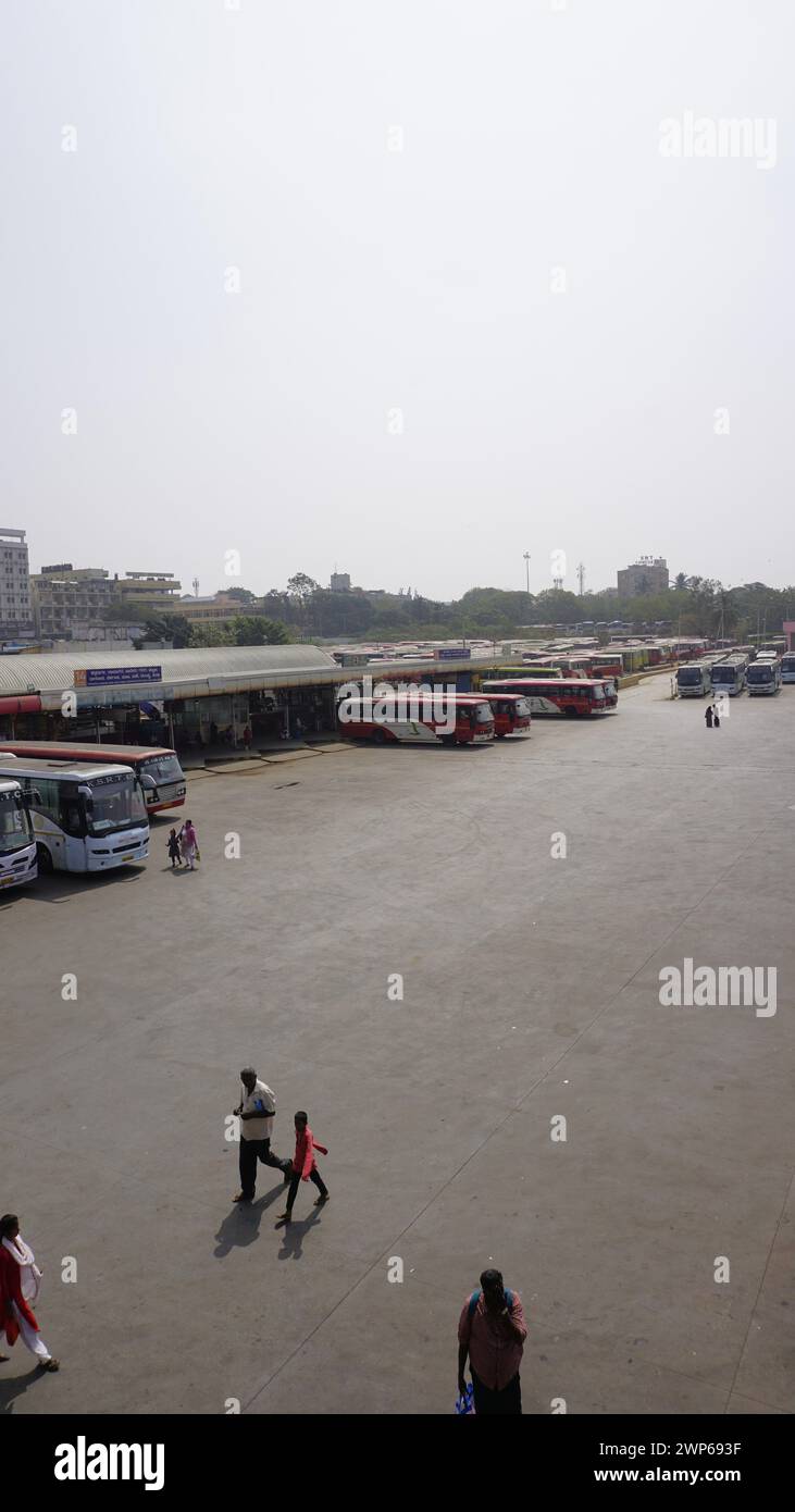 Bangalore, India - January 16 2024: View of Kempegowda or Majestic Bus ...