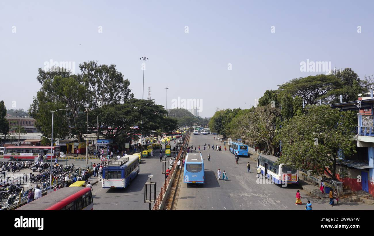 Bangalore, India - January 16 2024: View of Kempegowda or Majestic Bus ...