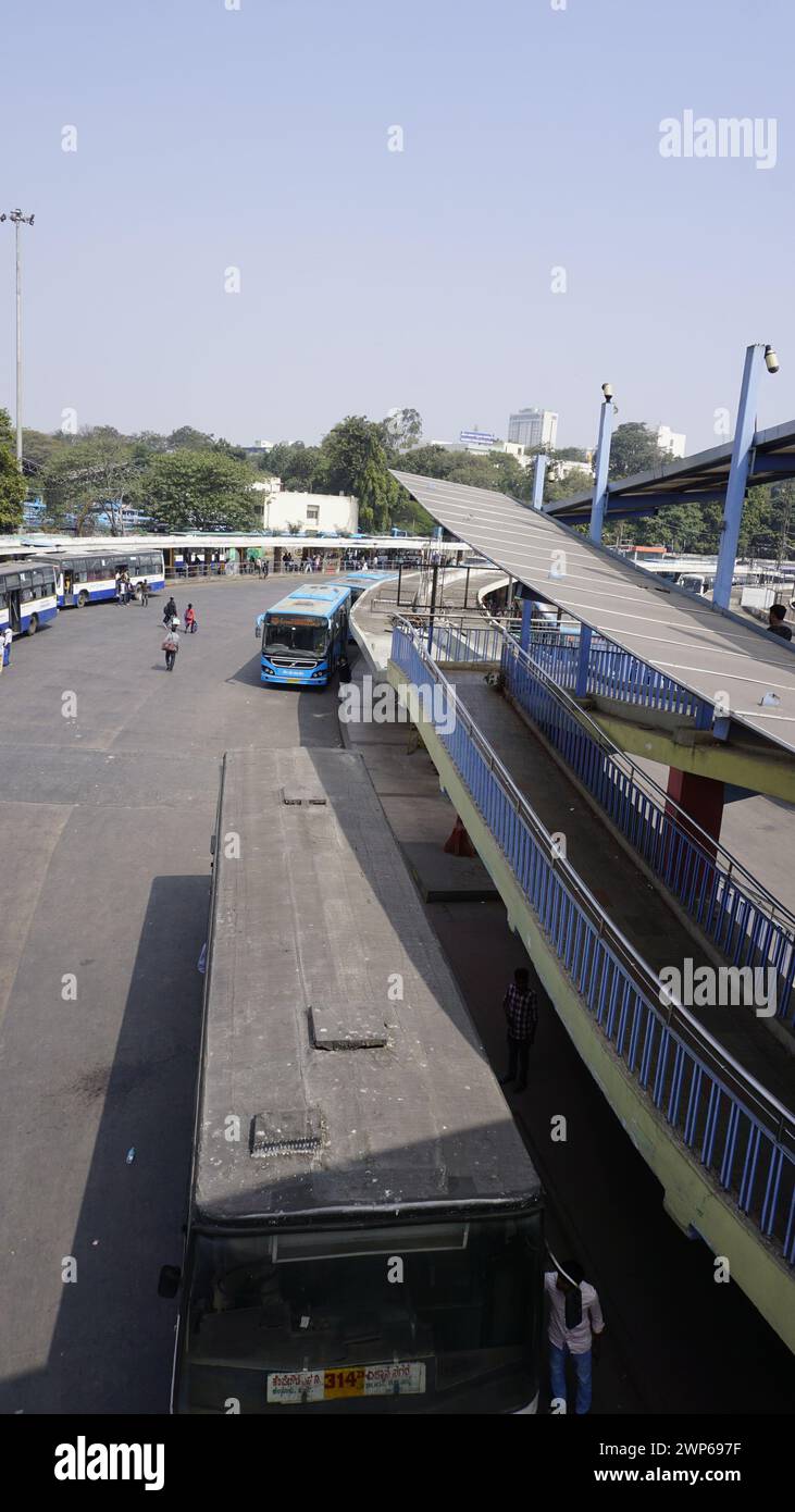 Bangalore, India - January 16 2024: View of Kempegowda or Majestic Bus ...