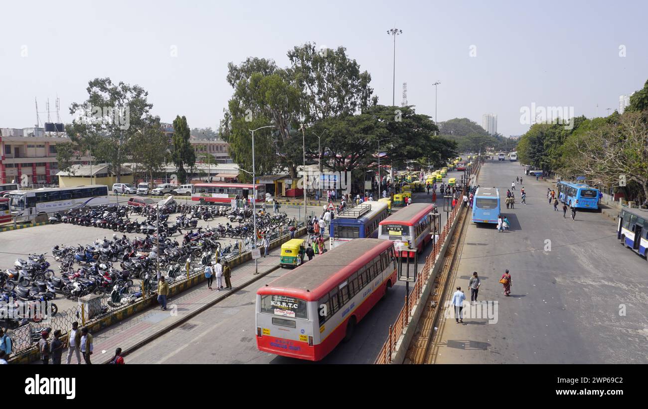 Bangalore, India - January 16 2024: View of Kempegowda or Majestic Bus ...
