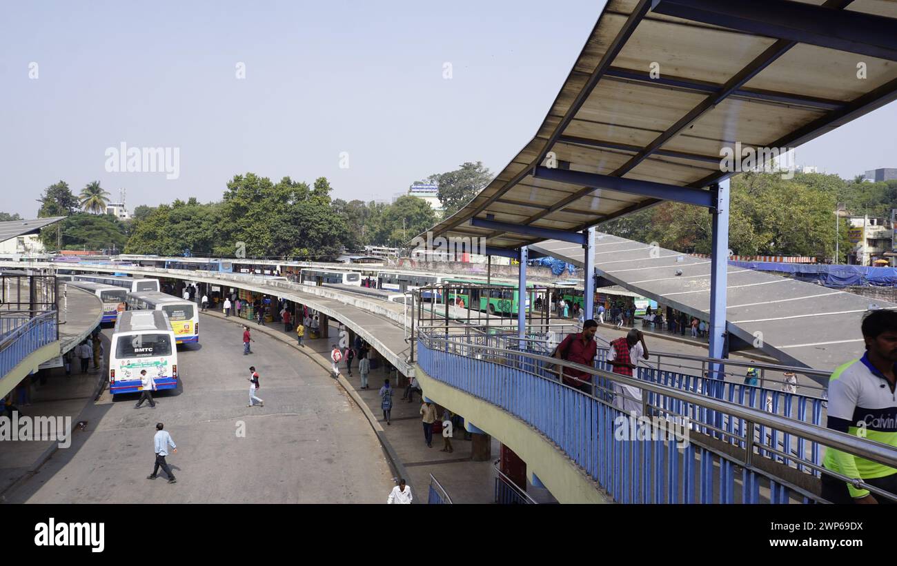 Bangalore, India - January 16 2024: View of Kempegowda or Majestic Bus ...