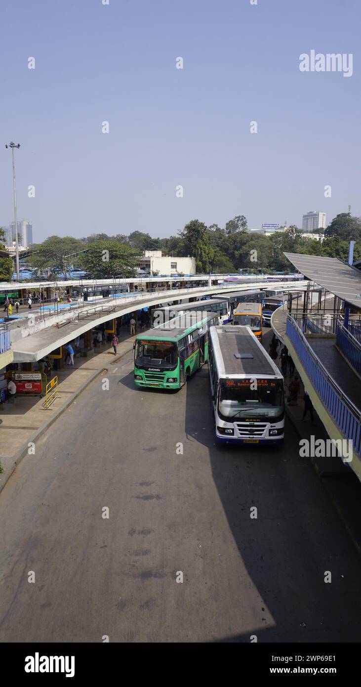Bangalore, India - January 16 2024: View of Kempegowda or Majestic Bus ...