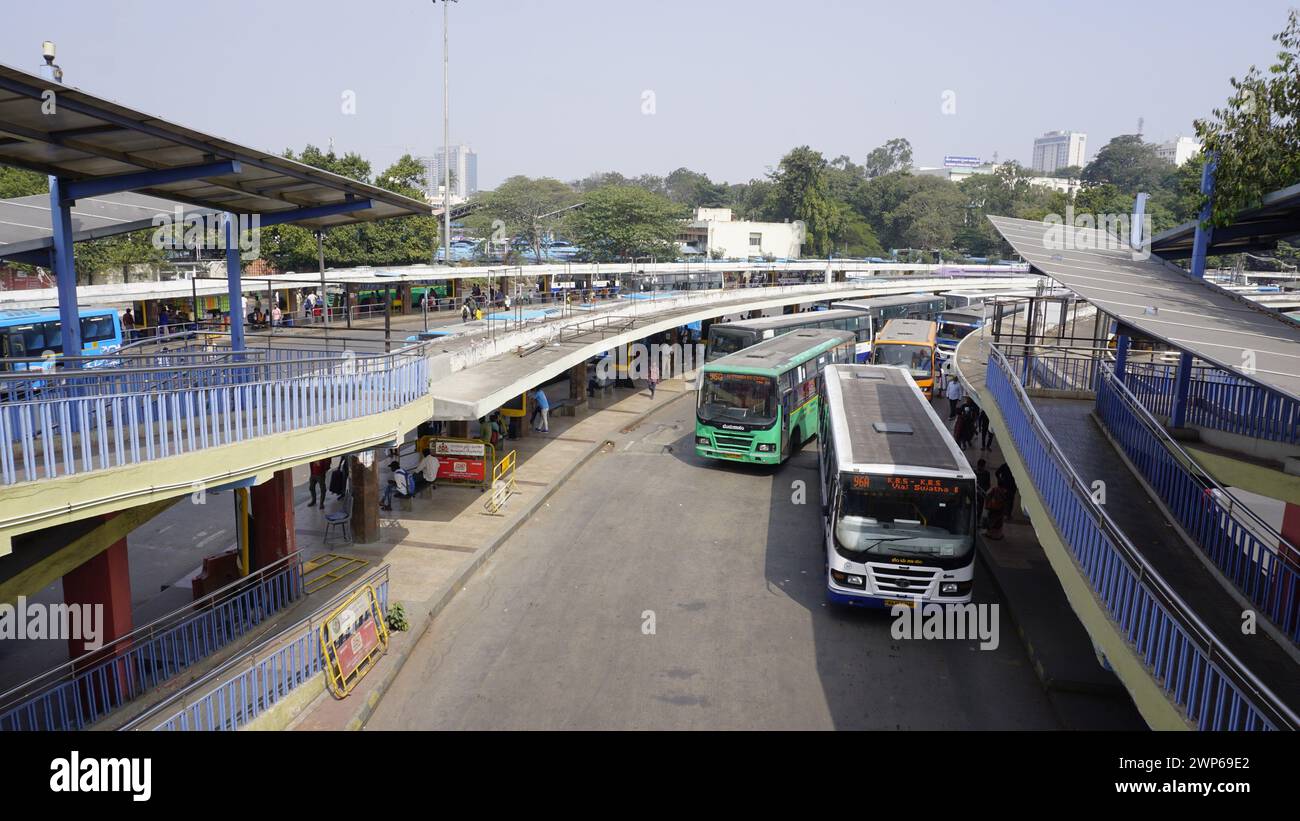 Bangalore, India - January 16 2024: View of Kempegowda or Majestic Bus ...