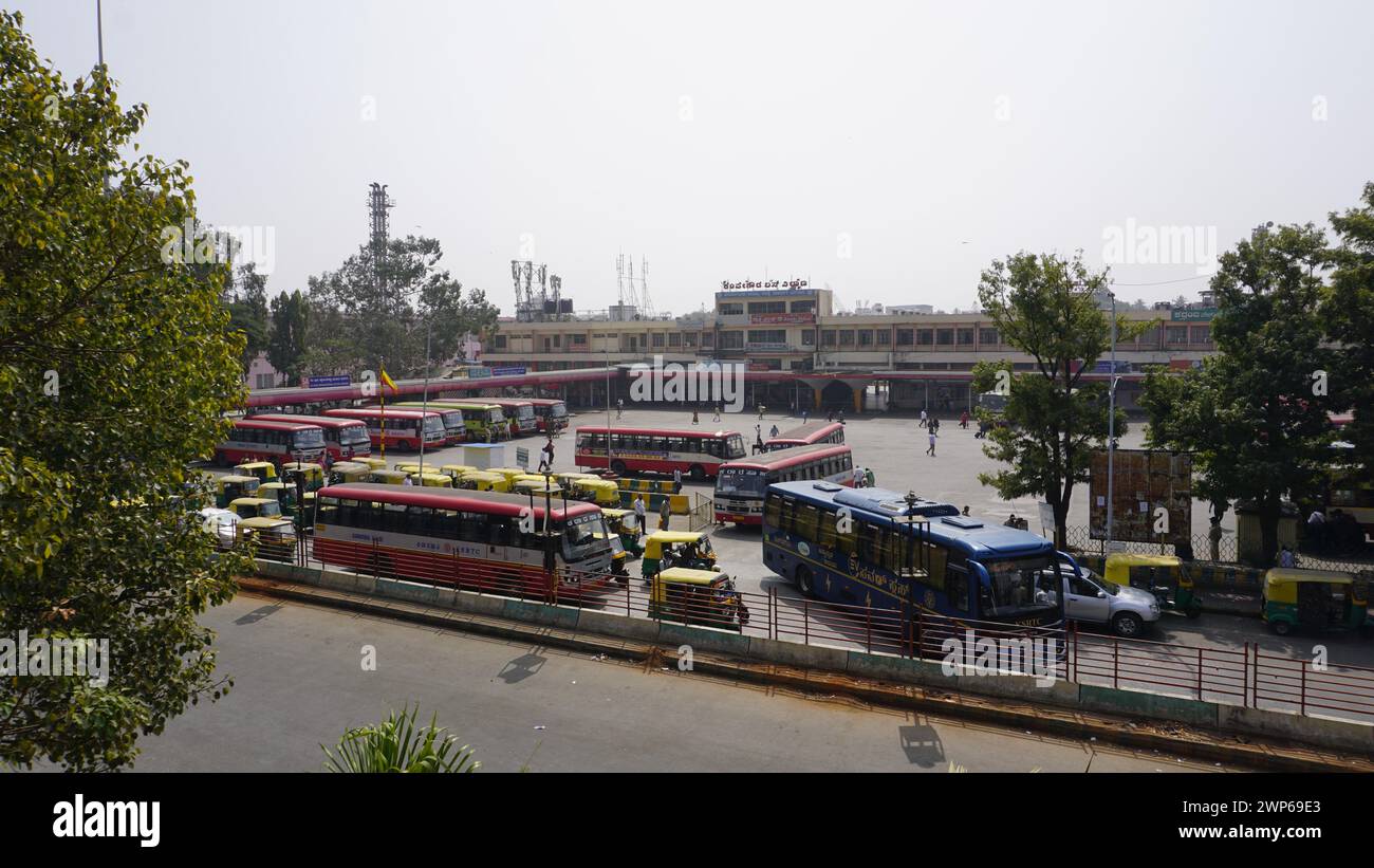 Bangalore, India - January 16 2024: View of Kempegowda or Majestic Bus ...